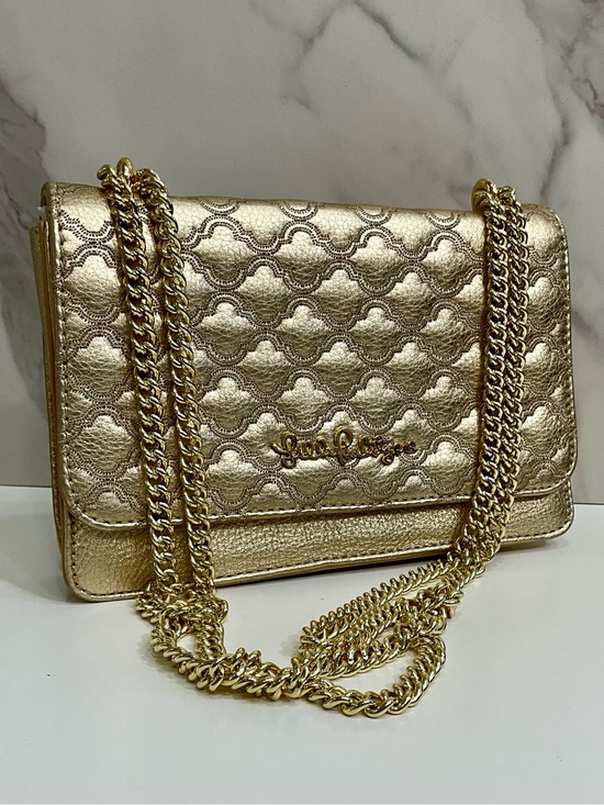 Lilly Pulitzer | Bags | Lilly Pulitzer Metallic Gold Quilted Chain ...